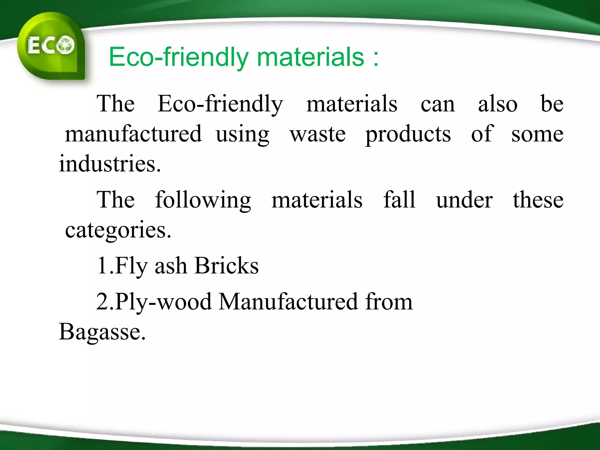 Eco friendly materials | PPT