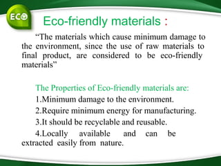 Eco friendly materials | PPT