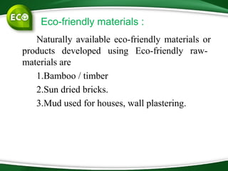 Eco friendly materials | PPT