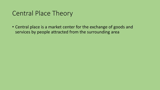 Theoretical extension of the Christaller model by August Losch | PPT