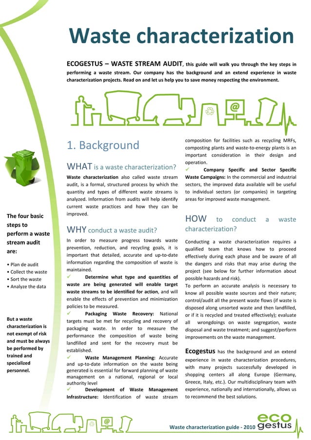 Ecogestus Waste Characterization - Waste Audit | PDF
