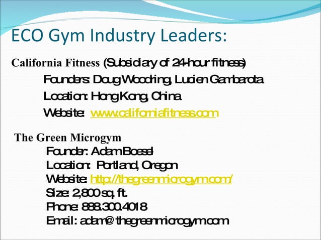 Eco Gym Draft Pastana | PPT