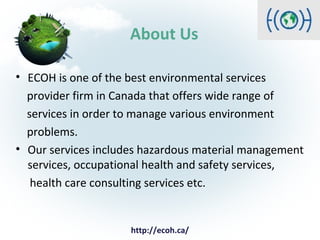 Environment Site Assessments and Investigation Services in Canada | PPT