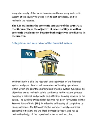 Role of RBI in Control of Credit- Class 12 Economics | DOCX