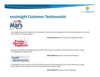 EcoInsight Customer Testimonials | PDF