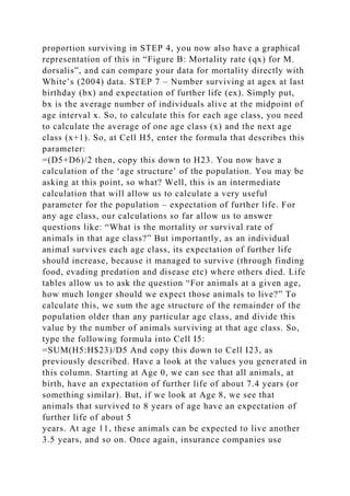 ECOL203403 Assignment 1 Age Structure of a Population Using Life.docx