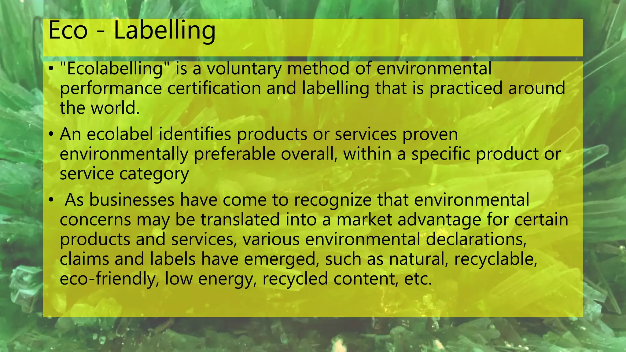 Ecolabelling and greenwashing | PPT
