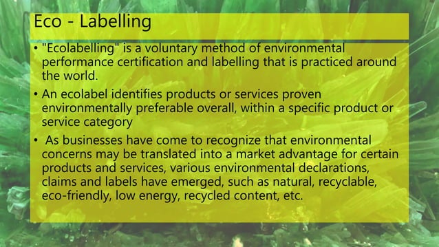 Ecolabelling and greenwashing | PPT