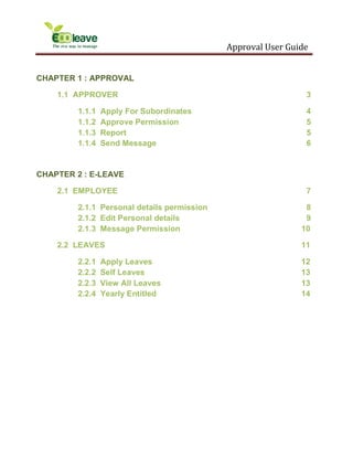 Ecoleave approval-user-manual | PDF