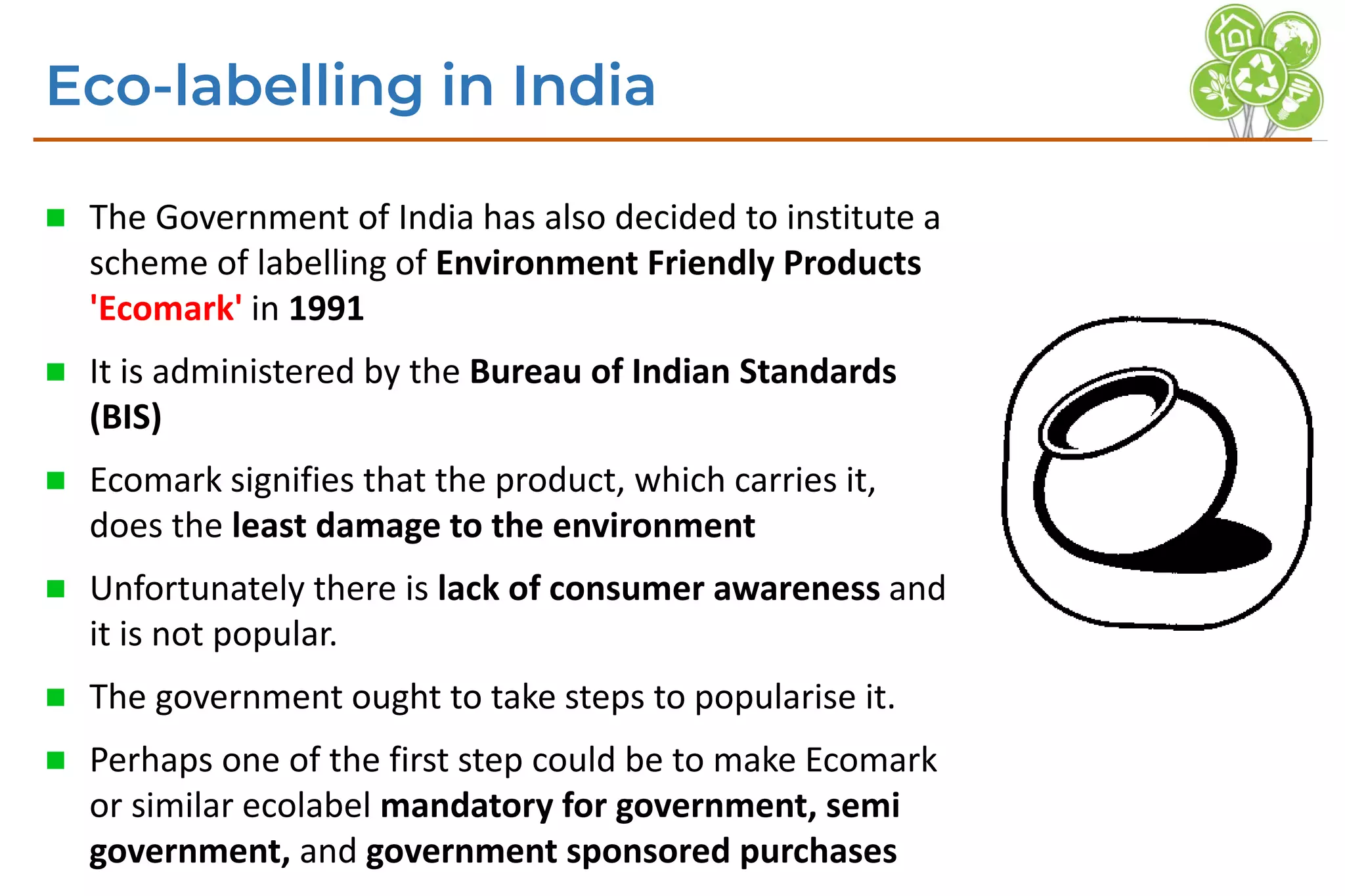 Ecolebelling - Importance, Certification and Regulatory Bodies | PDF