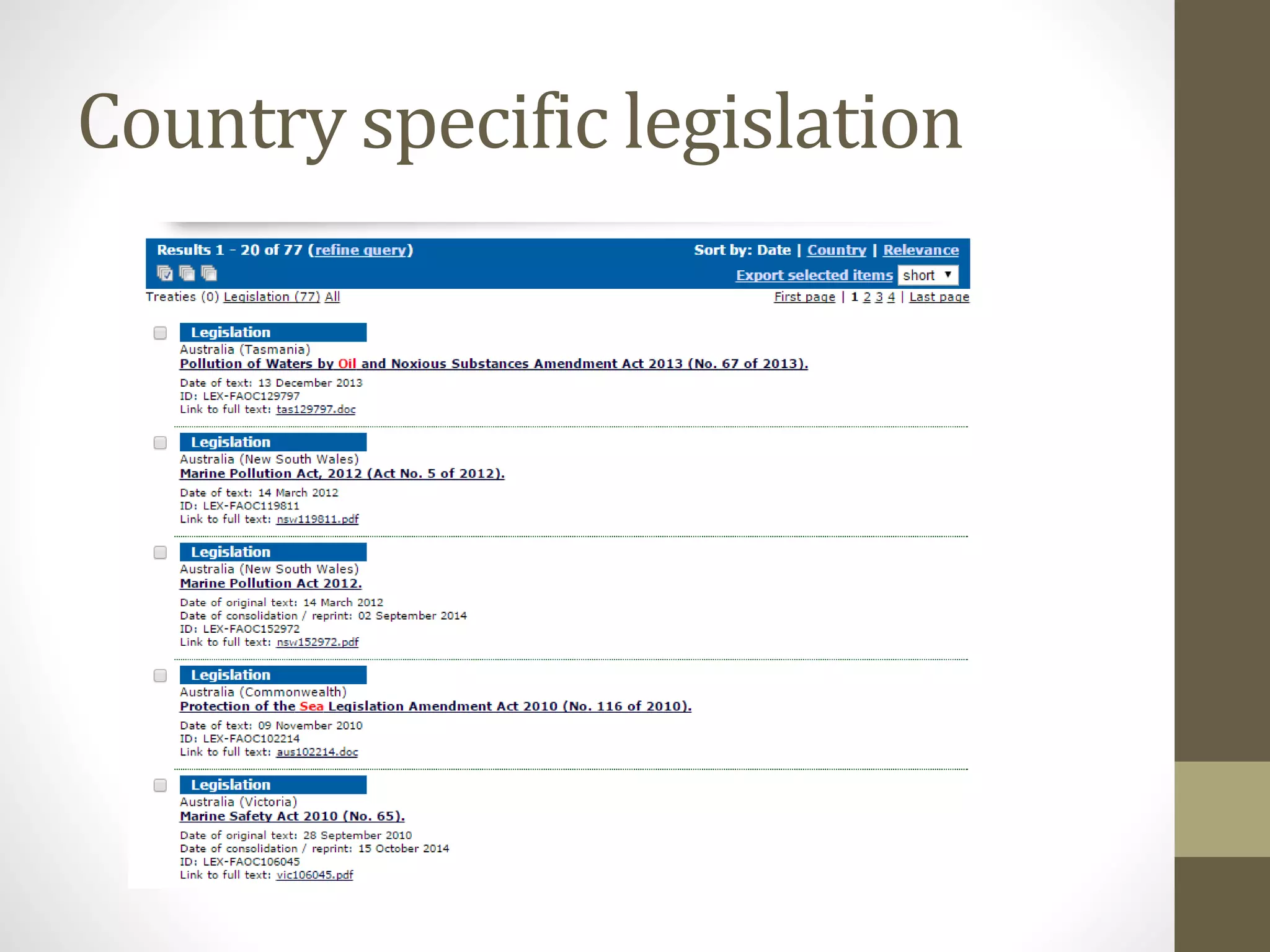 Ecolex database introduction4 uwa | PPTX