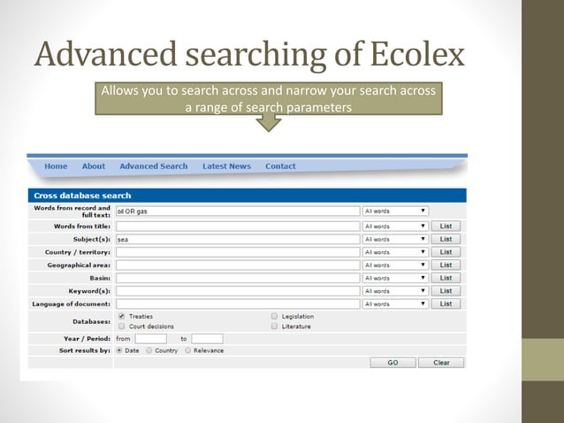 Ecolex database introduction4 uwa | PPTX