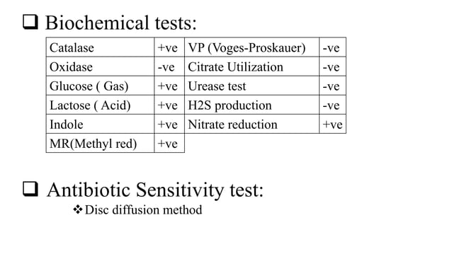 E coli lab types and laboratory diagnosis | PPTX