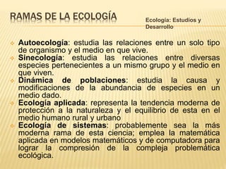 Ecología conservación y ecosistemas unidad 1 | PPTX