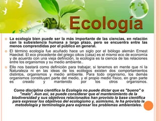 Ecologia y Desarollo Ambiental | PPTX | Science