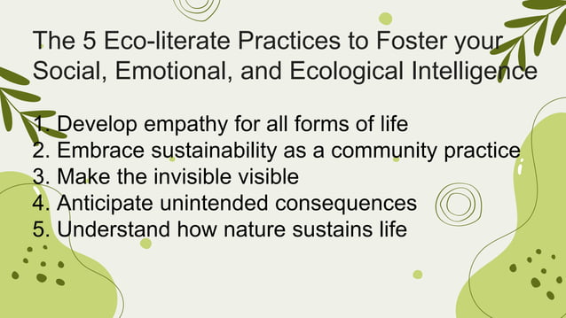 ECOLOGICAL-LITERACY_-GROUP6.pptx | Environment | Science