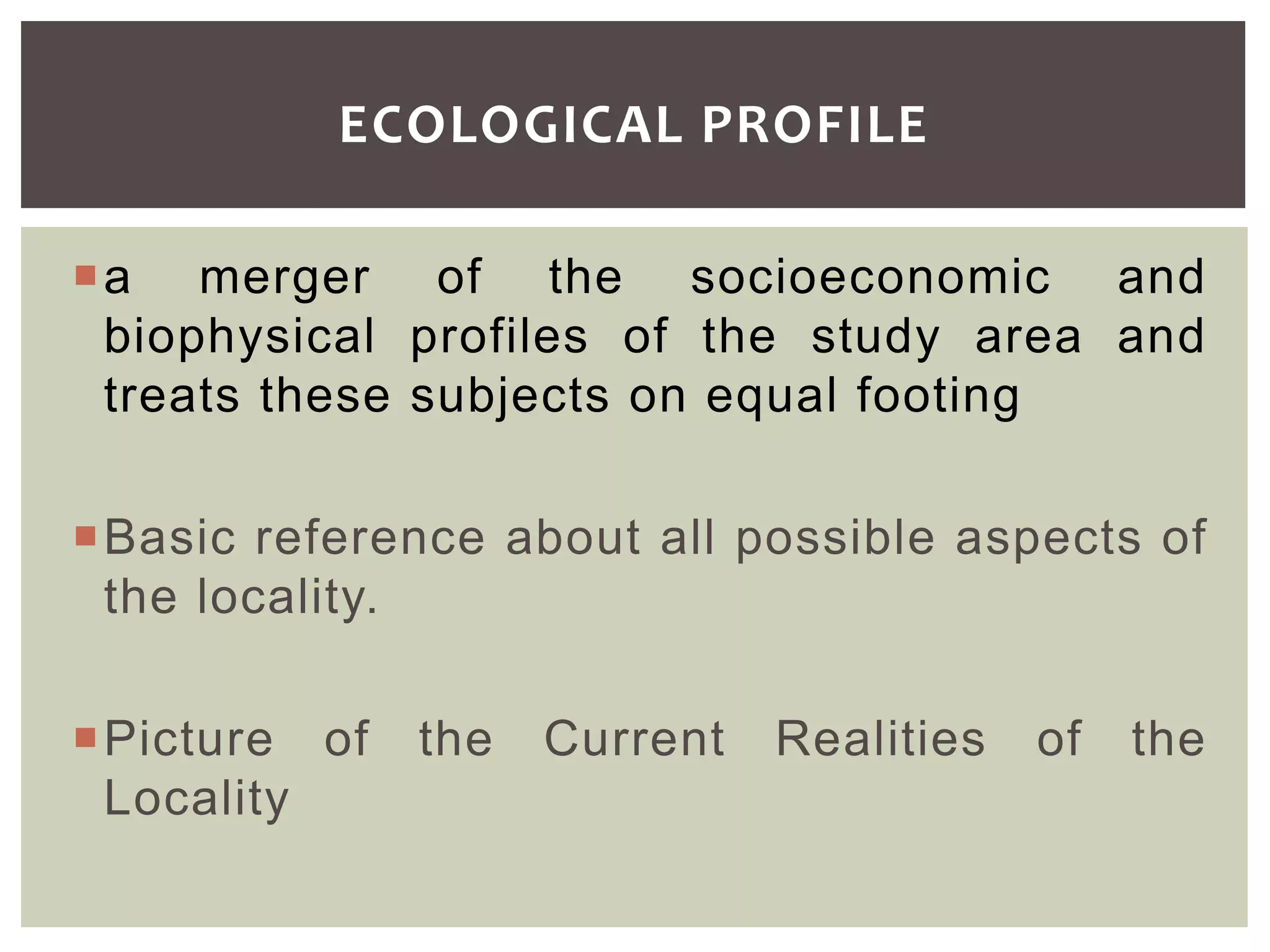 ECOLOGICAL PROFILING | PPTX