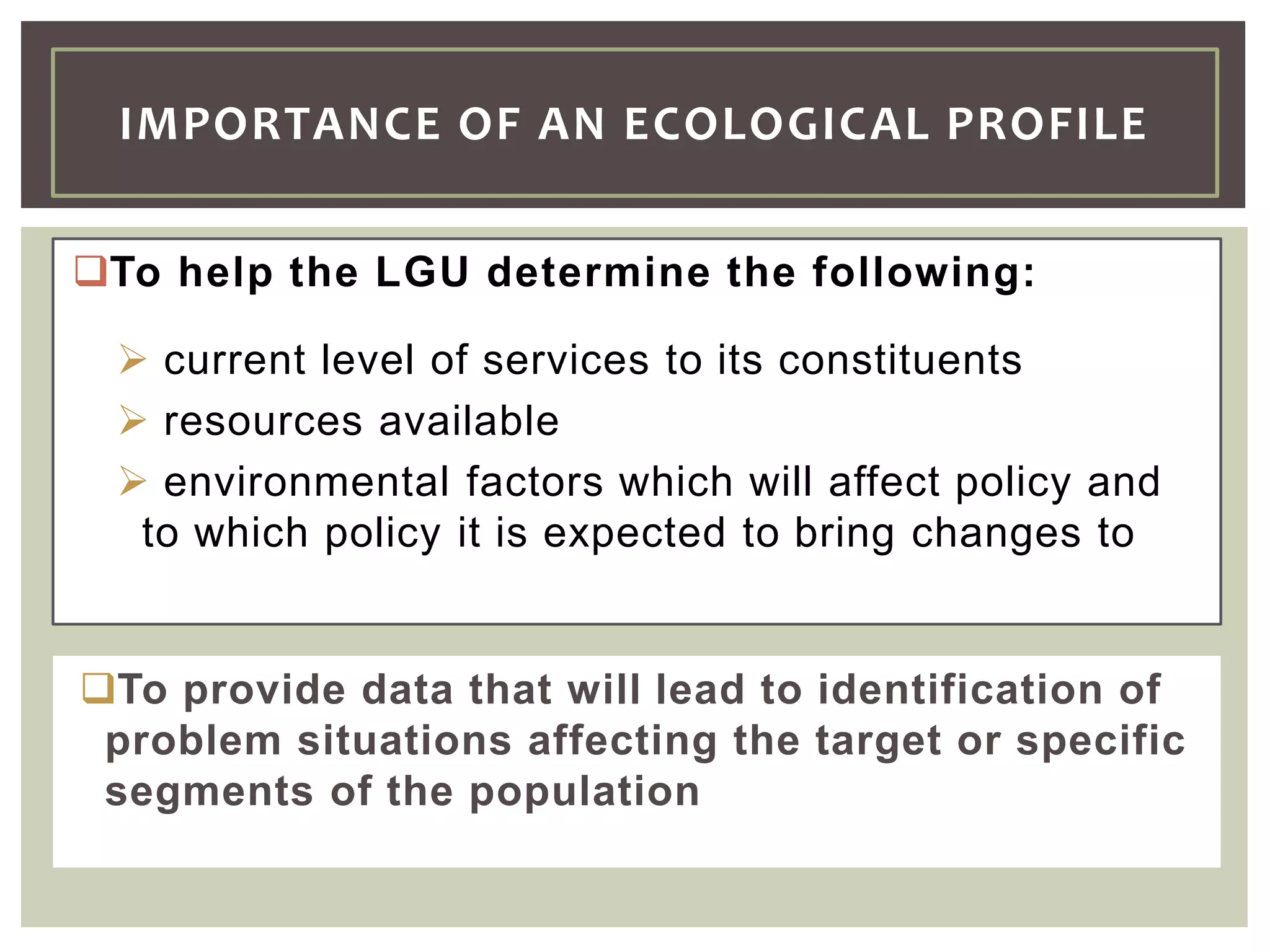 ECOLOGICAL PROFILING | PPTX