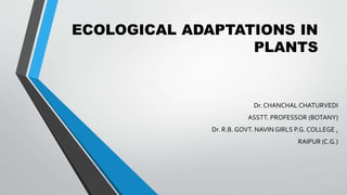 ECOLOGICAL ADAPTATION IN PLANTS.pptx ggg | PPTX