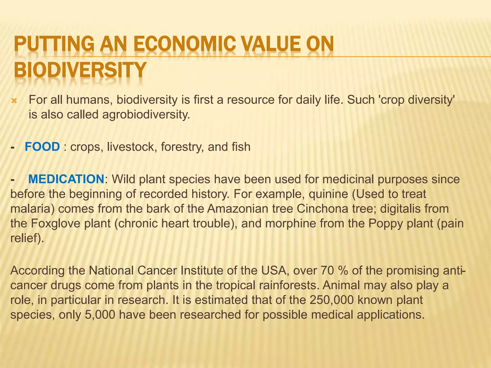Ecological and economical importance of biodiversity | PPTX