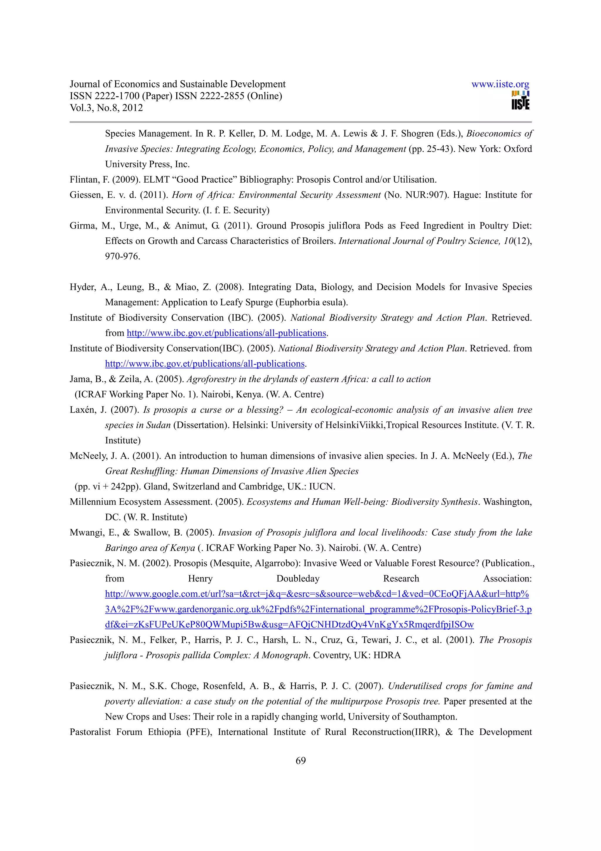 Ecological and economic dimensions of the paradoxical invasive | PDF