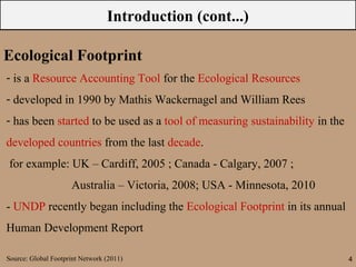 Ecological Footprint as a Sustainability Indicator | PPT