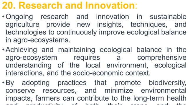 Ecological balance in the agro-ecosystem.pptx | Agriculture | Industries