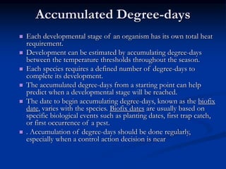 Ecological basis of IPM - degree day | PPT | Weather | Science