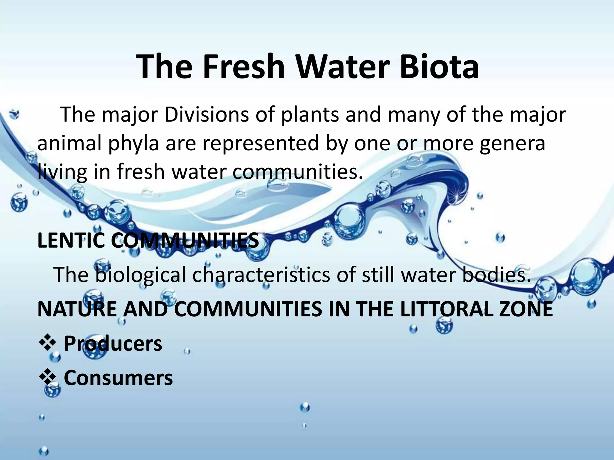 Ecological classification of fresh water | PPTX