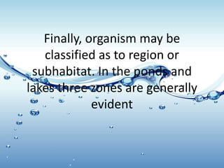 Ecological classification of fresh water | PPTX