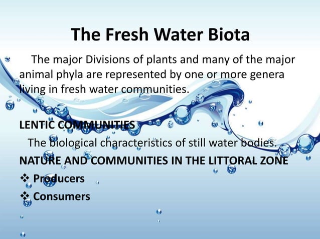 Ecological classification of fresh water | PPT
