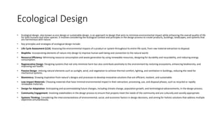 Ecological Design/Eco-Design/Sustainable Design | PPTX