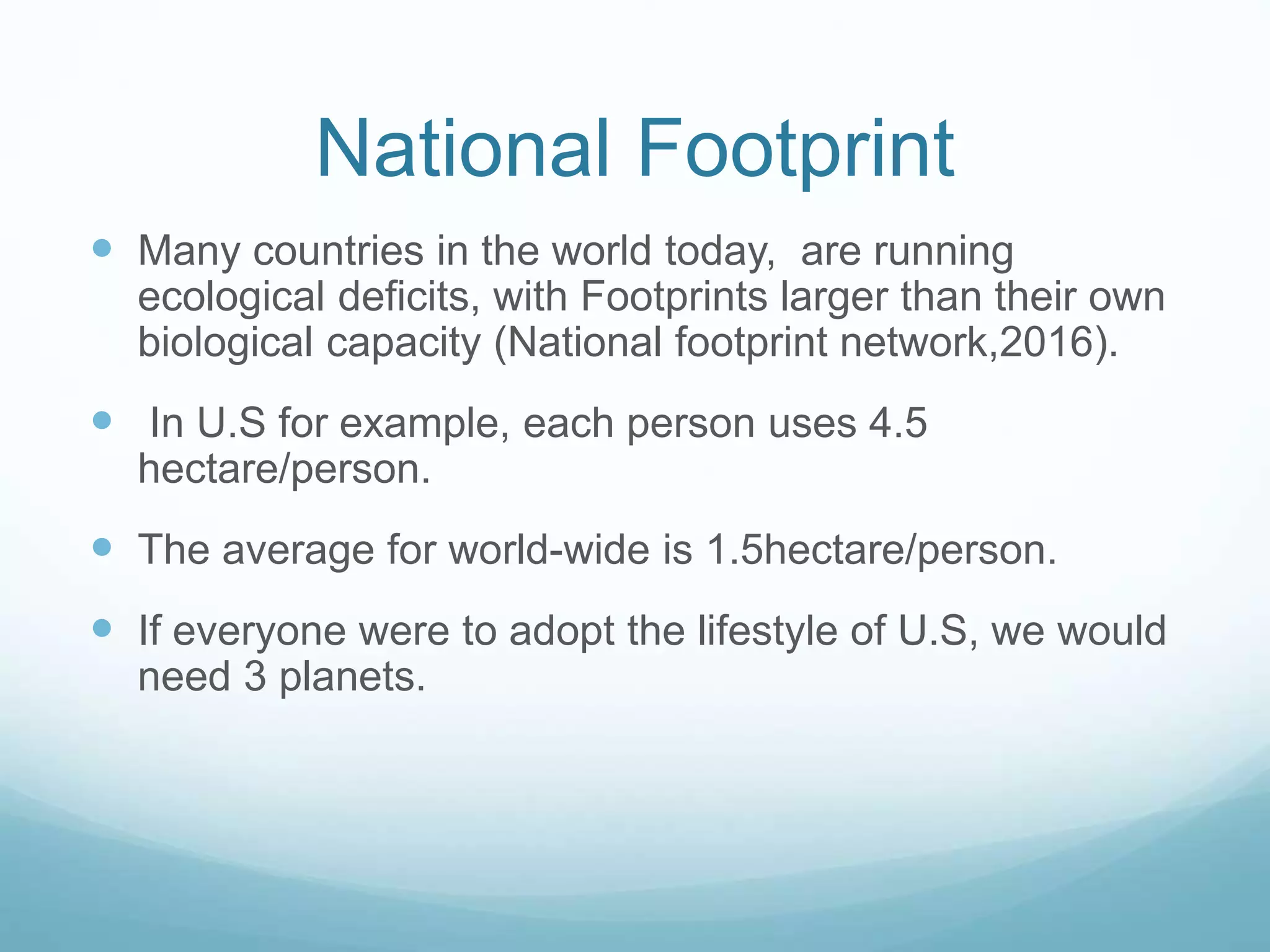 Ecological foot print | PPTX