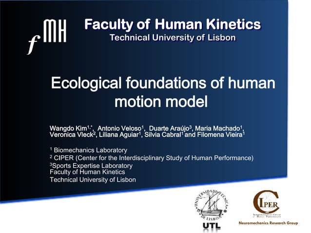 “Ecological foundations of human motion model | PPT