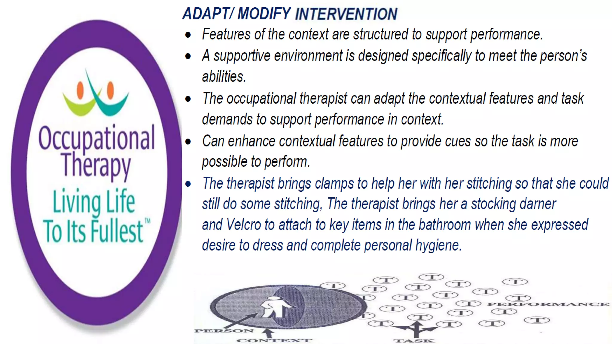 Occupational Therapy Theory & Practice Ecological Human Performance ...