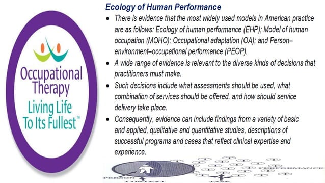 Occupational Therapy Theory & Practice Ecological Human Performance ...
