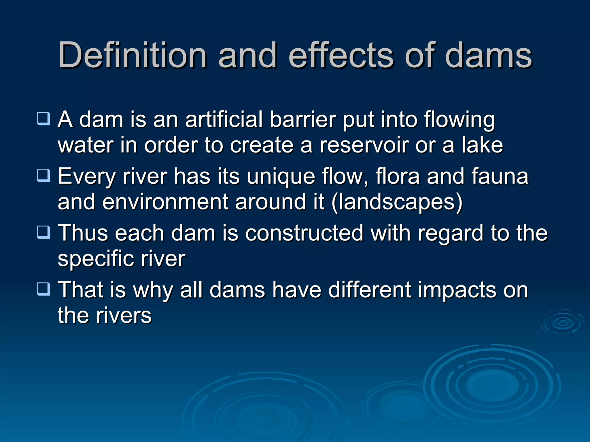 Ecological impacts of dams and water diversions | PPT