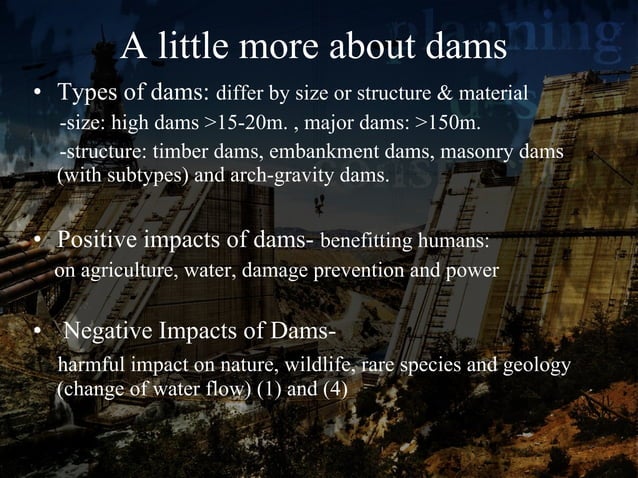 Ecological impacts of dams & water diversions | PPT | Environmental ...