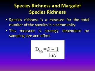 Ecological indices report 2222222 | PPTX