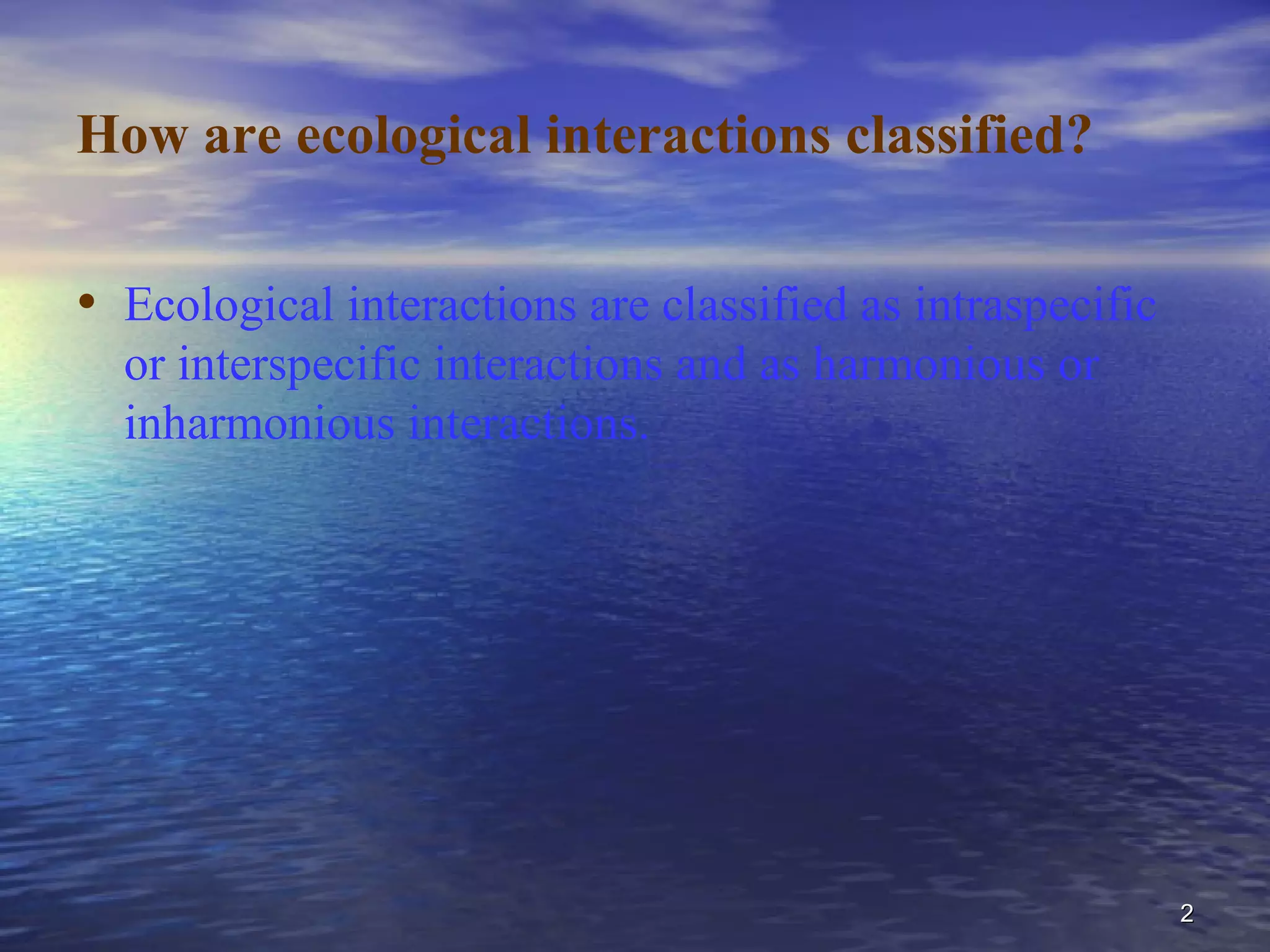 Ecological interactions | PPT