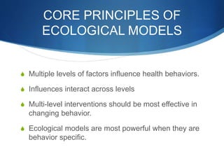 Ecological models of health behavior | PPTX