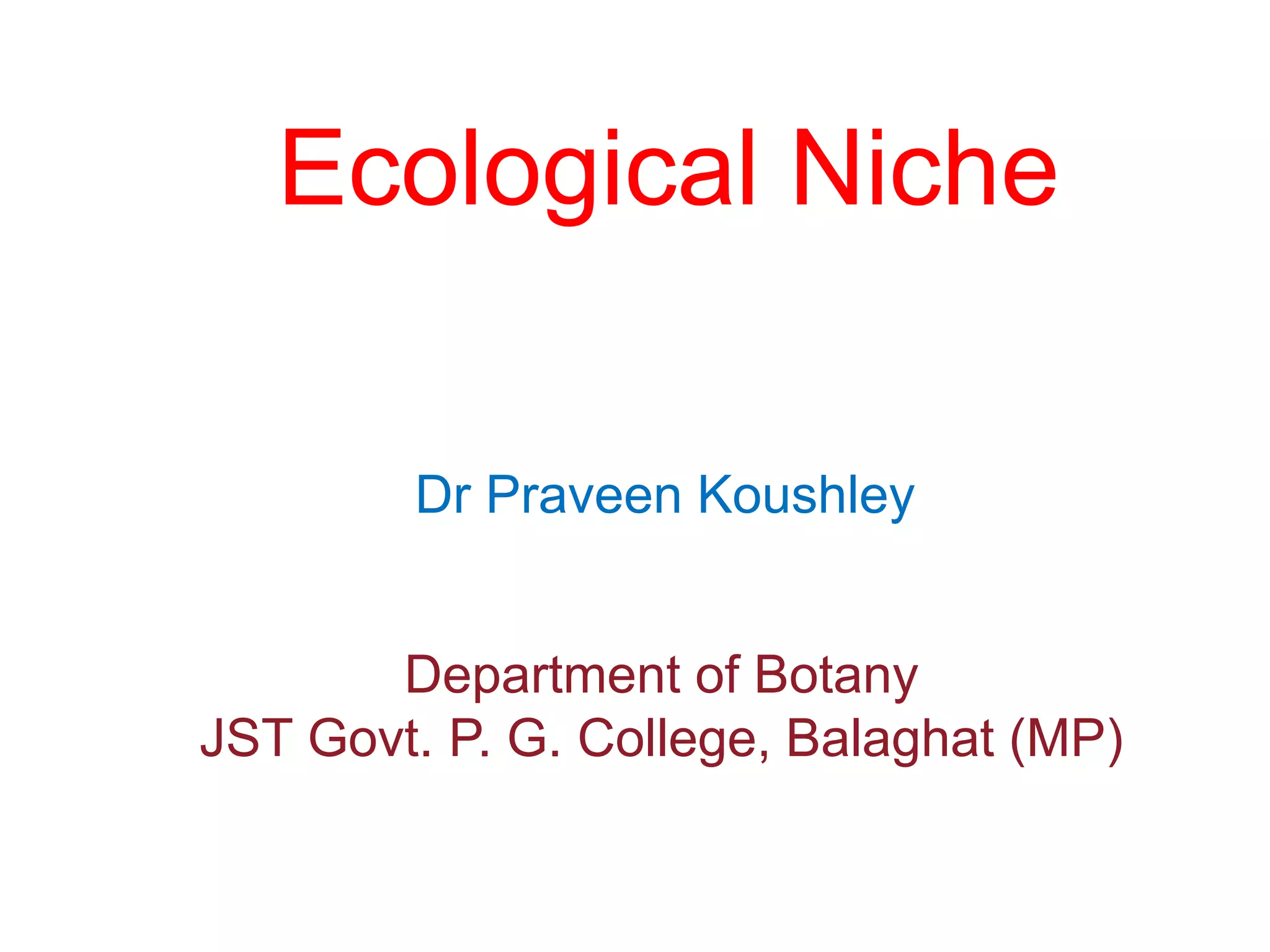 Ecological niche | PPTX