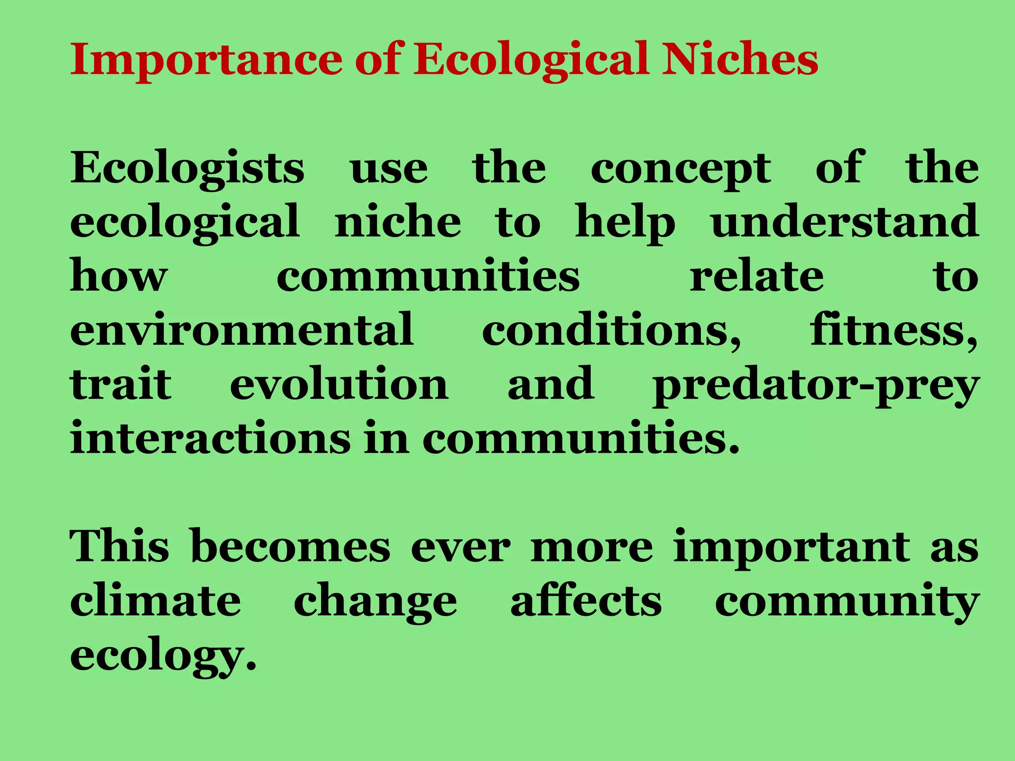 Ecological niche | PPTX