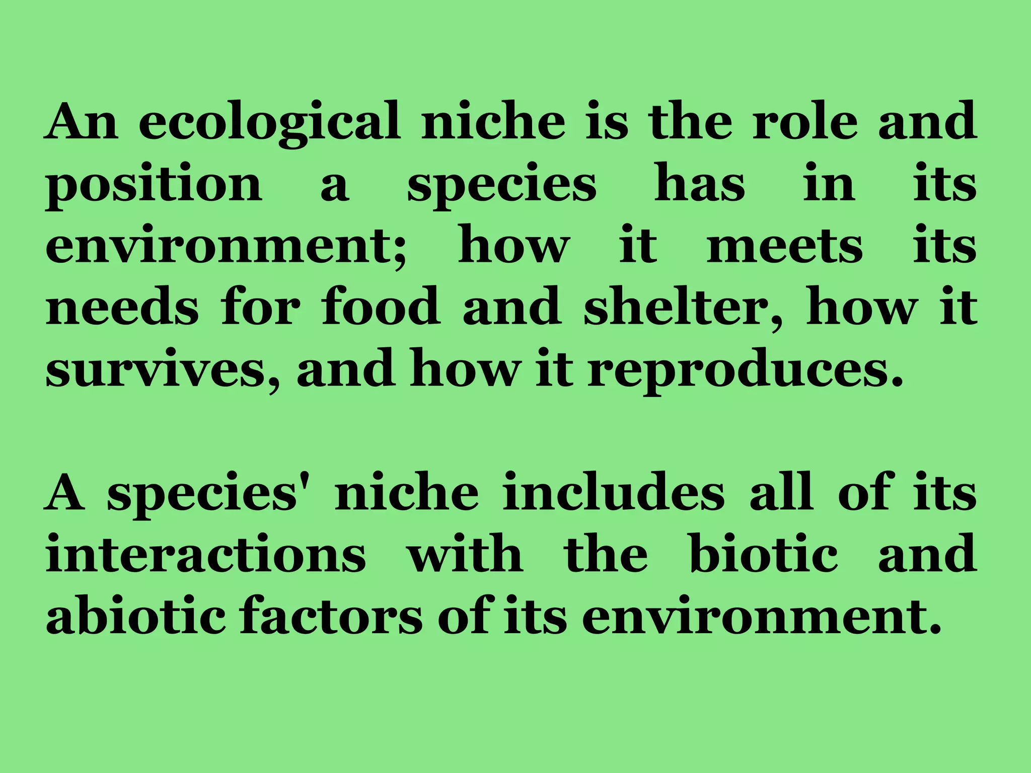 Ecological niche | PPTX