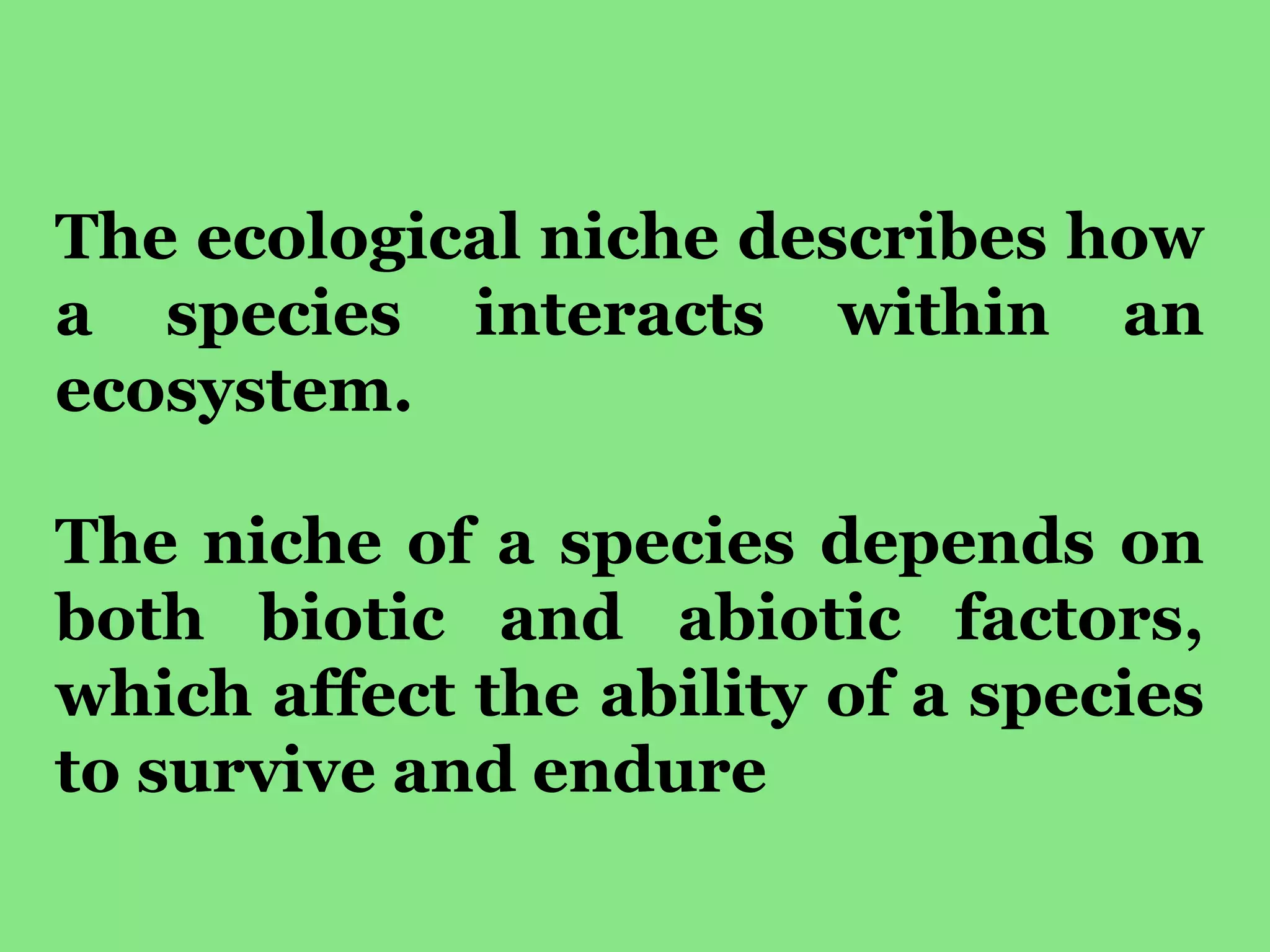 Ecological niche | PPTX