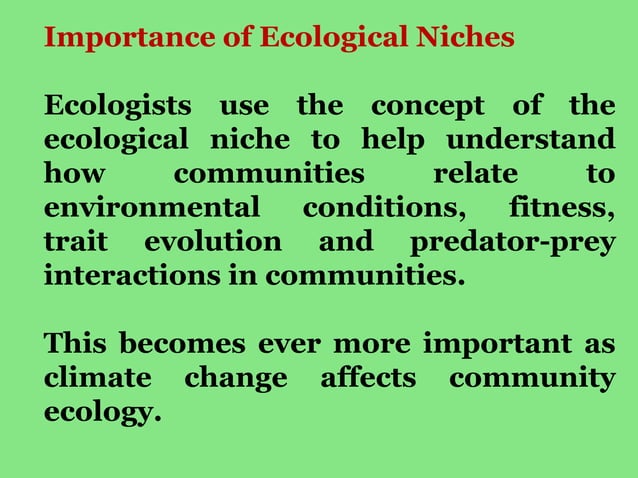Ecological niche | PPTX | Geography | Science