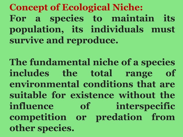 Ecological niche | PPTX | Geography | Science