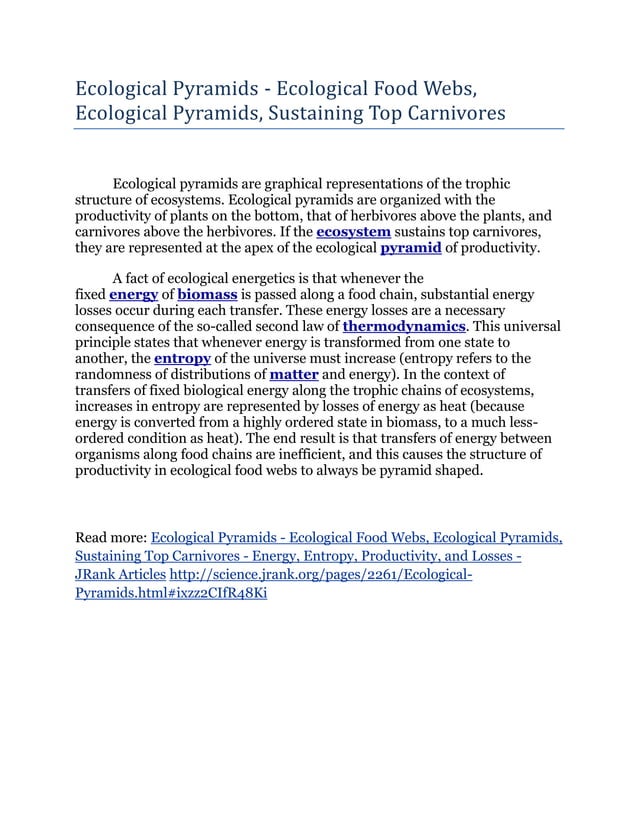 Ecological pyramids | PDF