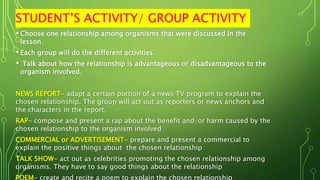 ECOLOGICAL RELATIONSHIP.pptx | Biological Sciences | Science