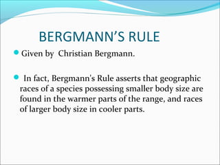 Ecological rules & animal survivability new | PPT